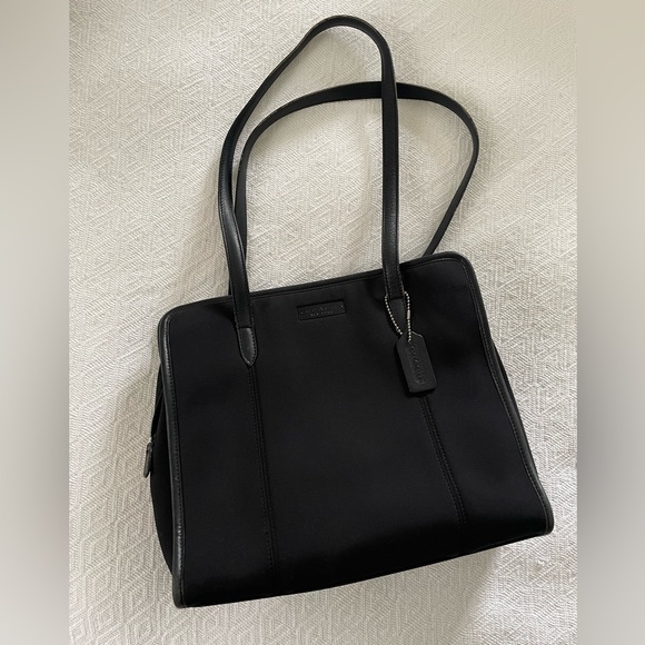 Coach | Bags | Vintage Coach Neoprene Leather Trim Handbag | Poshmark